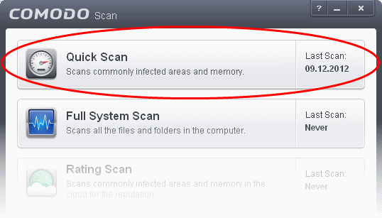Run a Quick Scan, Scan My PC, Virus Scan, Virus Removal | Internet Security v6.2